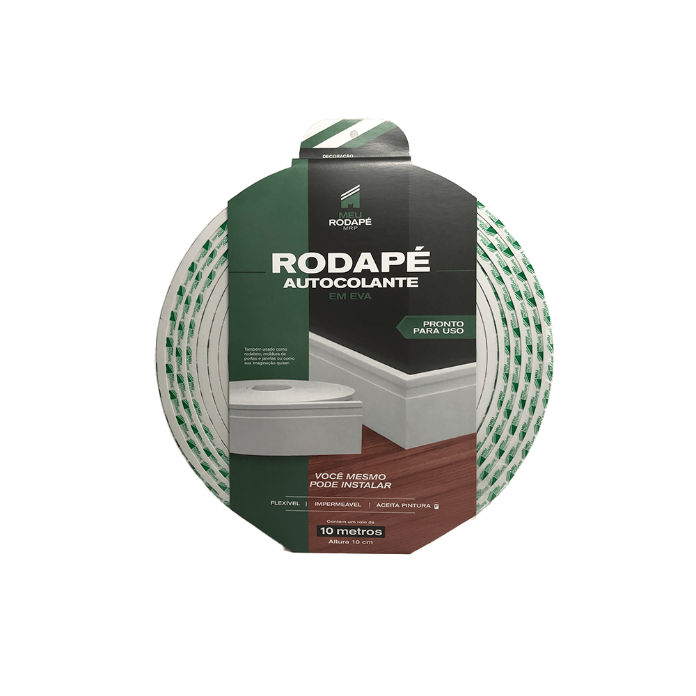 Rodapé de EVA (RP16) Autocolante 10cm Com Rolo 10m Meu Rodapé - VILLAGE