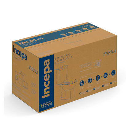 Combo Vaso Sanitário com Caixa Acoplada e Assento Thema Branco Incepa ...